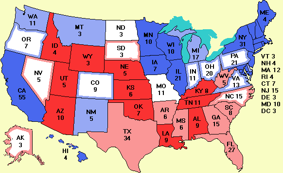 Obama Electoral Lead Widens as National Lead Shrinks